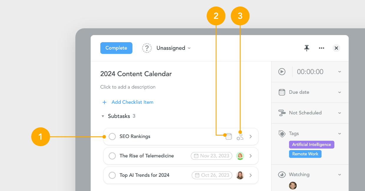 Subtasks – MeisterTask