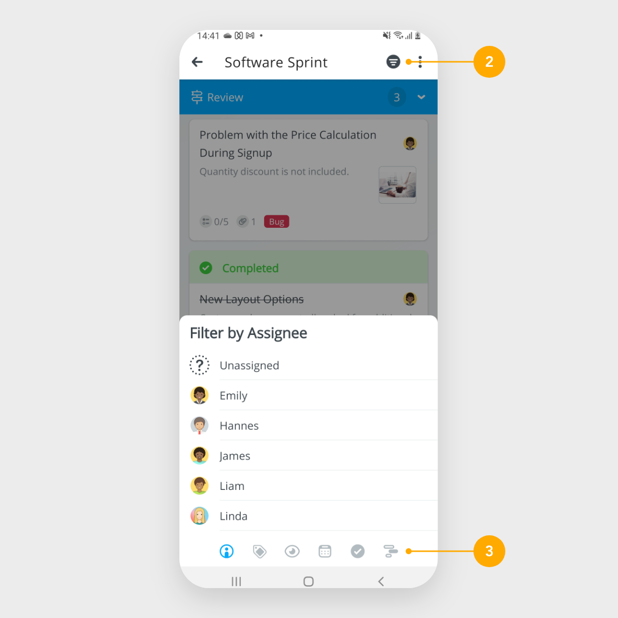 Filter Tasks on Android – MeisterTask