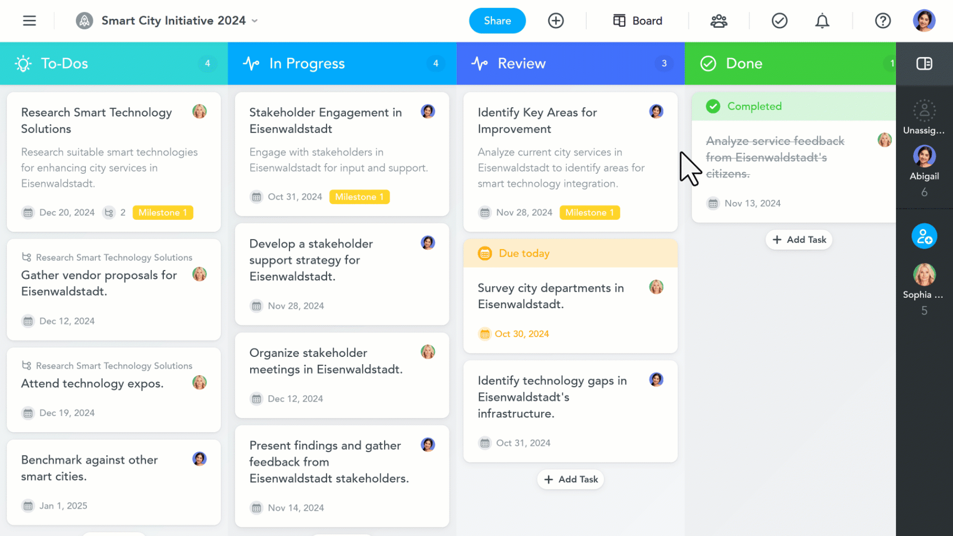 Listen- und Board-Ansicht in Projekten – MeisterTask