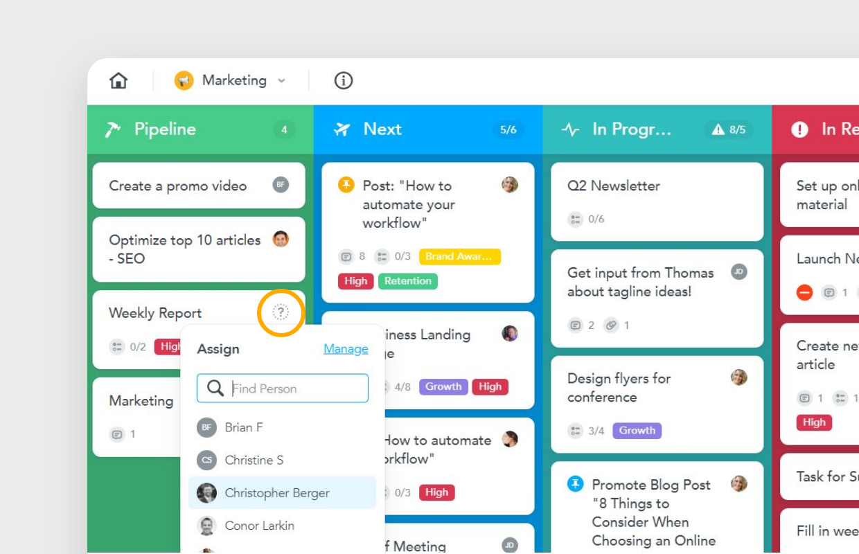 Assign Tasks MeisterTask