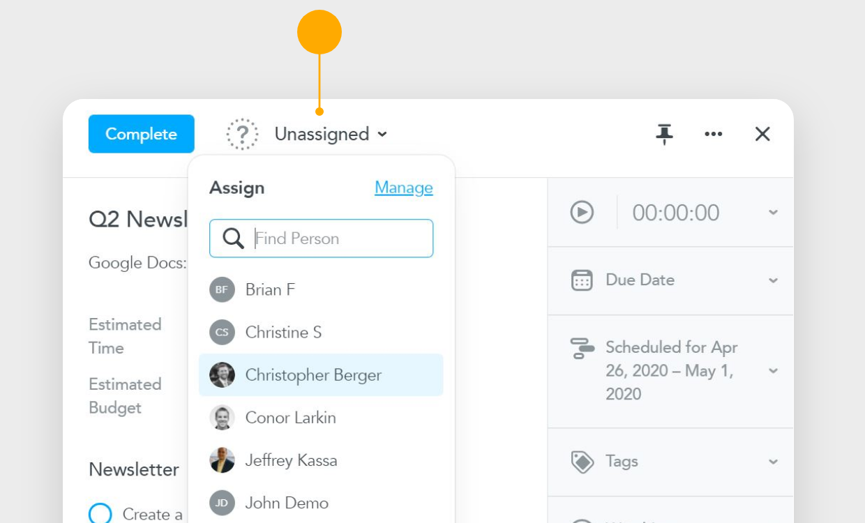 Assign Tasks MeisterTask