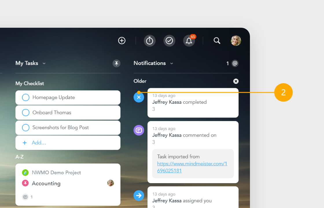 Change Notification Settings – MeisterTask