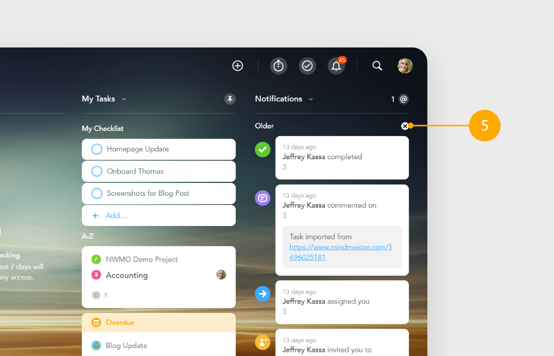 Change Notification Settings – MeisterTask