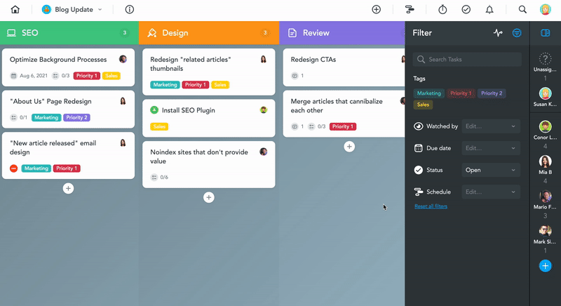 Filter Your Project View – MeisterTask