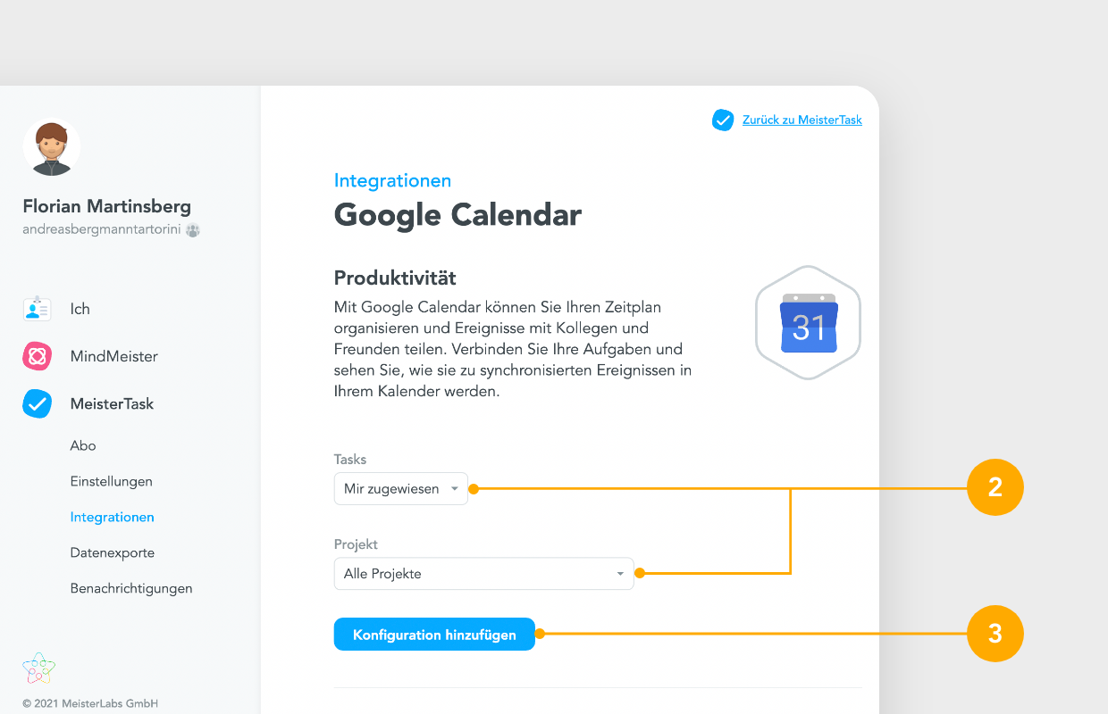 MeisterTask mit Google Calendar synchronisieren – MeisterTask