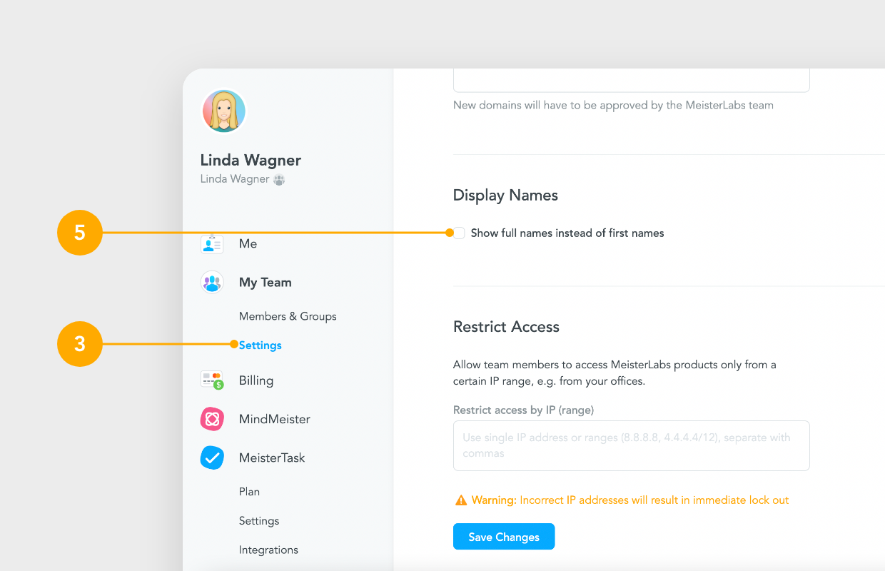 Adjust Team Security Settings – MeisterTask