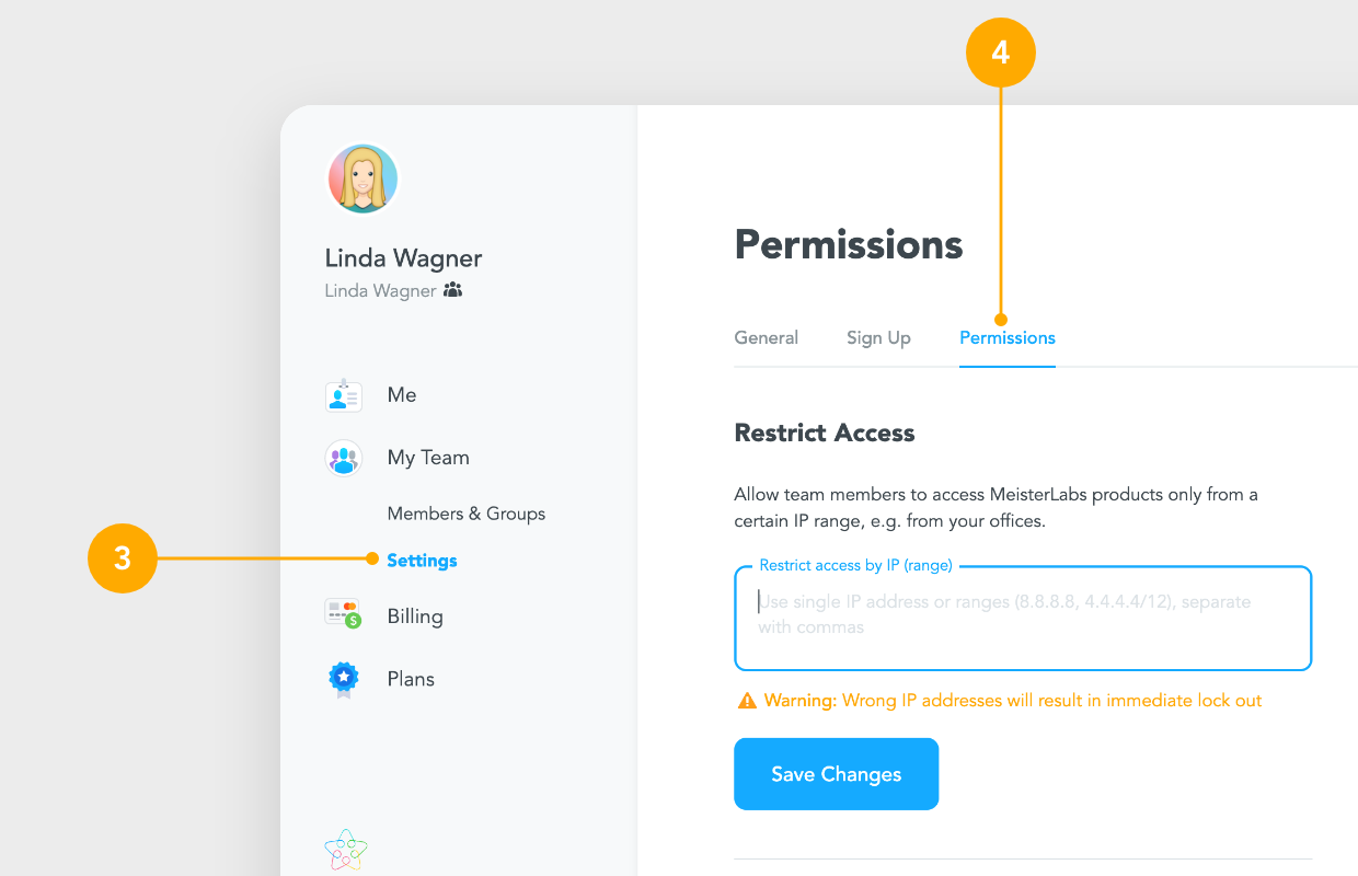 Adjust Team Security Settings – MeisterTask