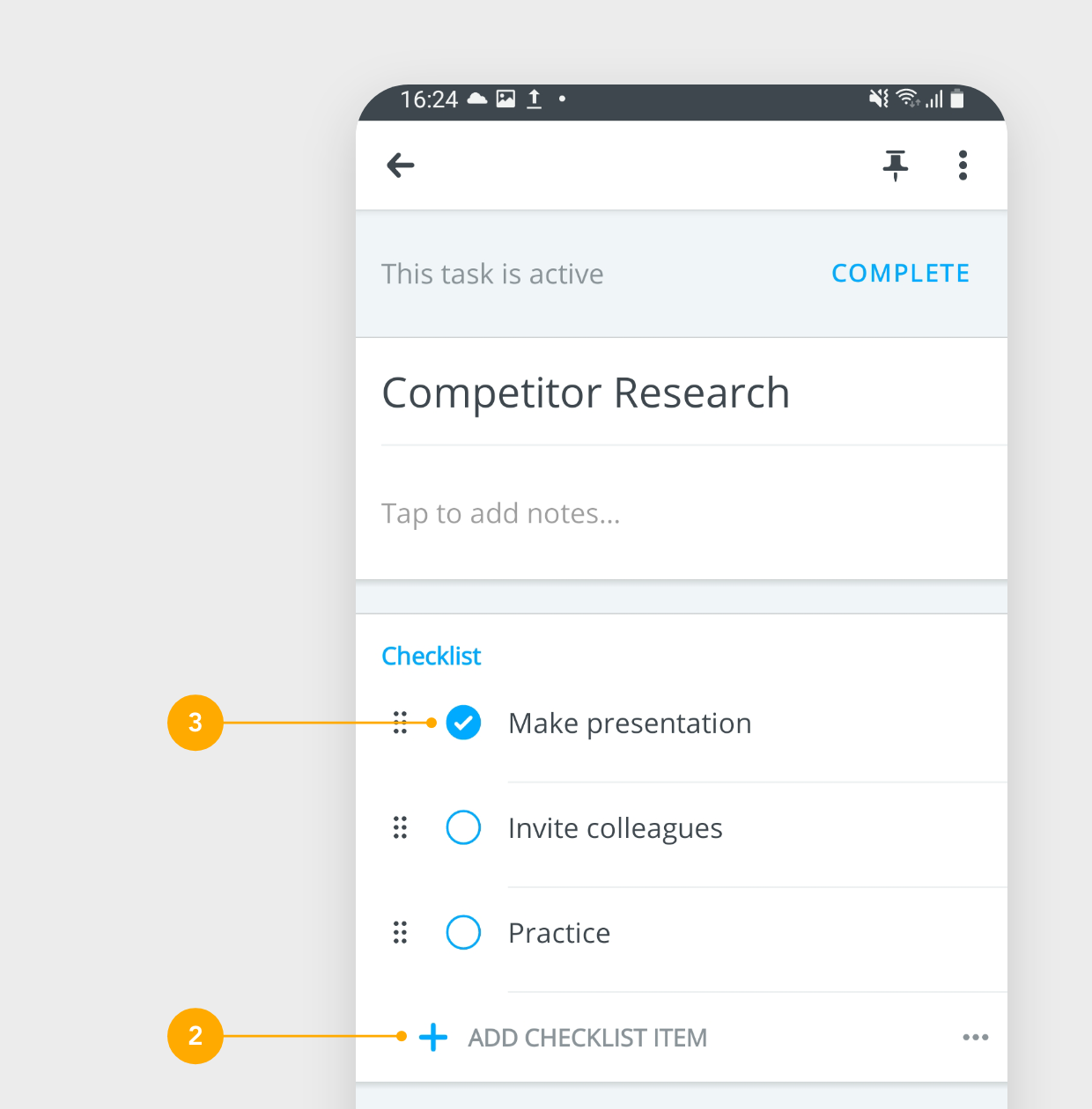 Checklists on Android – MeisterTask