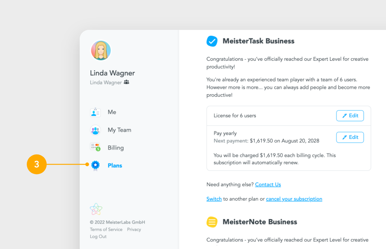 Manage Your Team's Licenses and Subscription Plans – MeisterTask